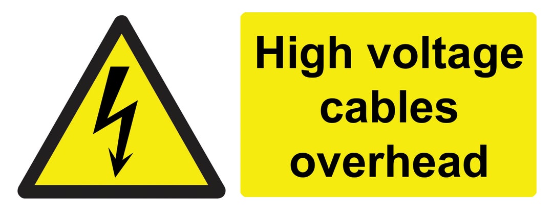 Electric Caution Warning Notice Sign Danger High Voltage Cables ...