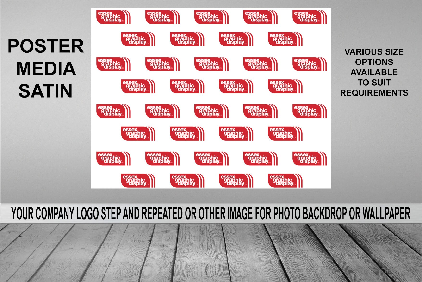 Personalised Company Name Logo Poster Photography Photo Backdrop Banner ...