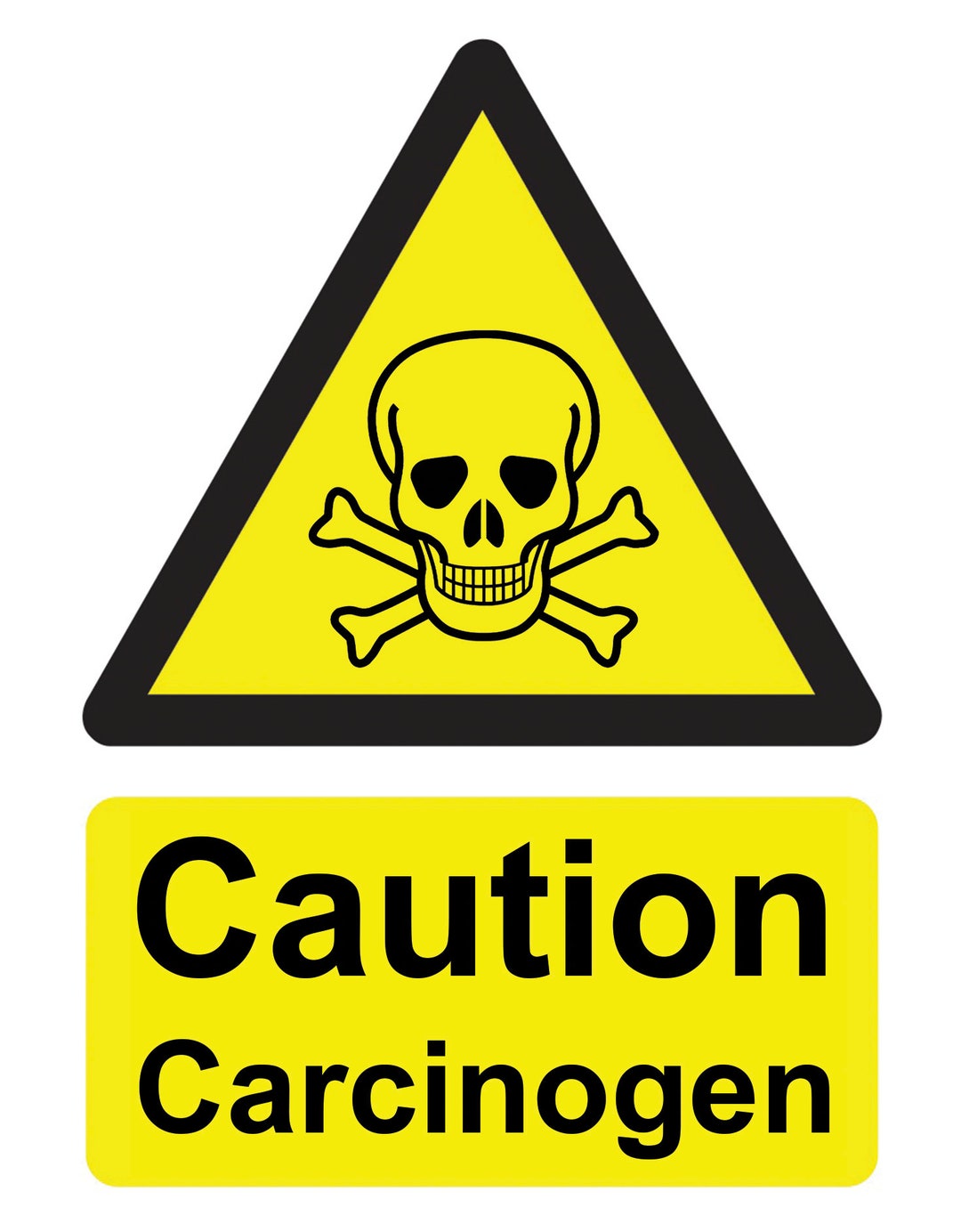 Danger Warning Yellow Caution Carcinogen Printed Business Health Safety ...