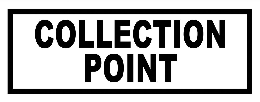 Collection Point Ladengeschäft Hinweisschild Tür Fensterglas ...