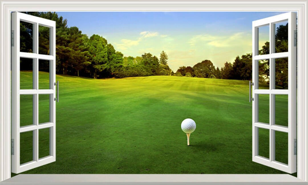 Golf Fairway Golf Course Tee Hole Sport Magic Window Wall Art Self ...