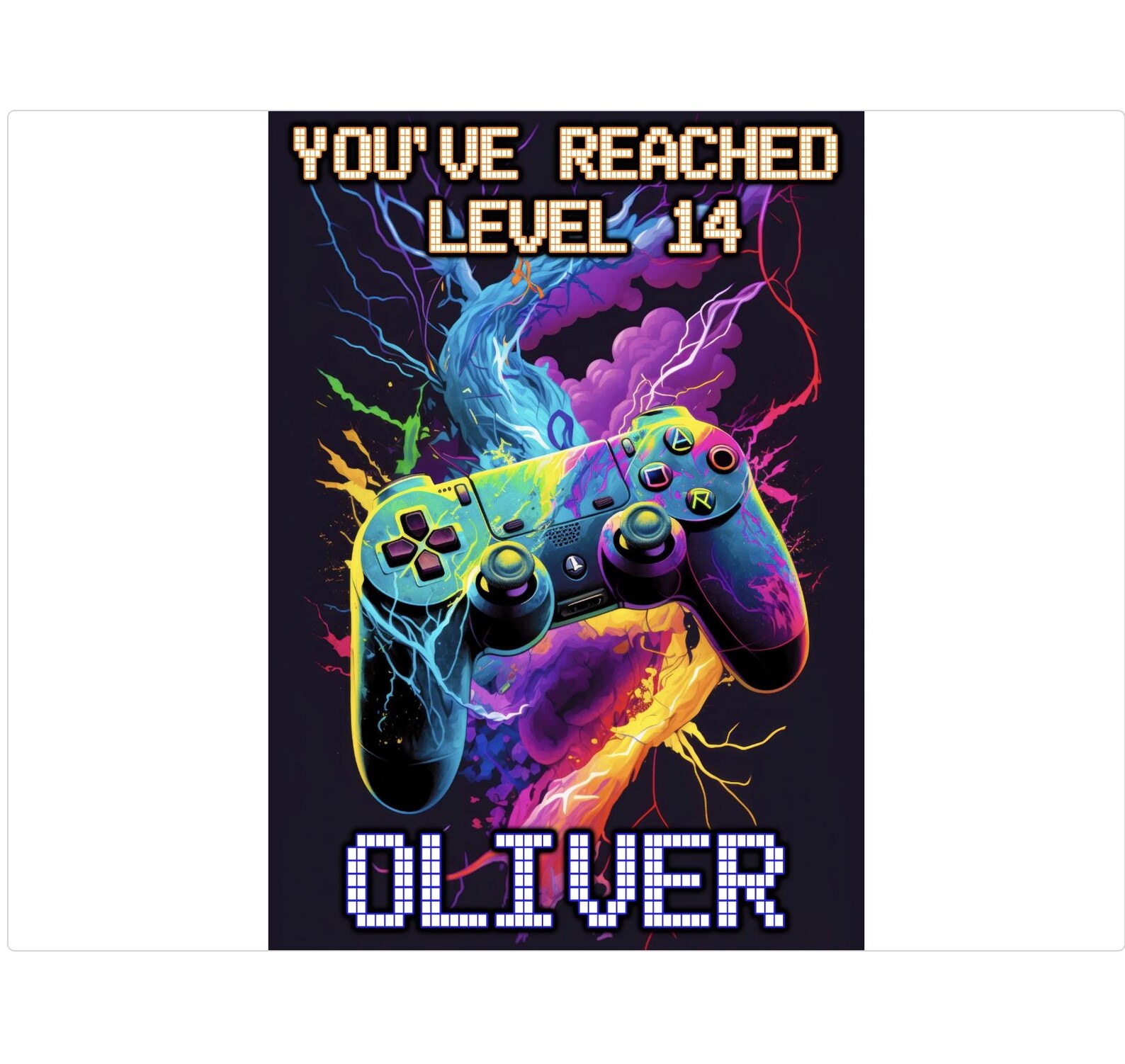 2 Sizes A0 & A1 Gaming Gamer Boy Girl Personalised Name Poster Event ...