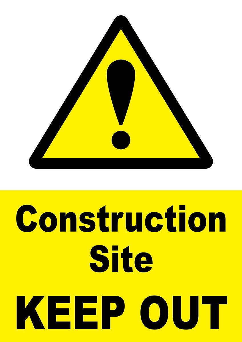 Construction Site Keep Out Safety Sign Notice Business Printed Foamex ...