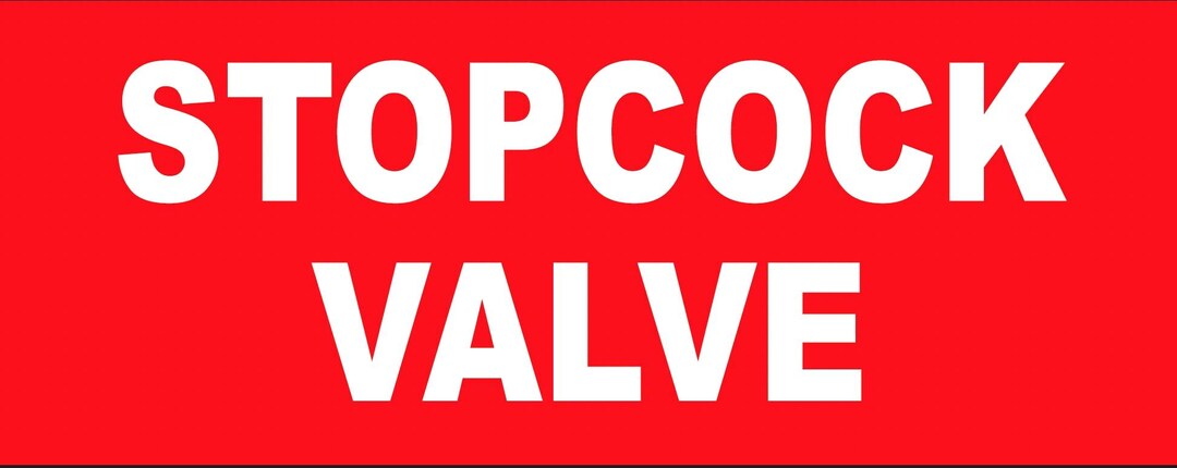 Caution Warning Notice Sign Stopcock Valve Water Window Self Adhesive ...