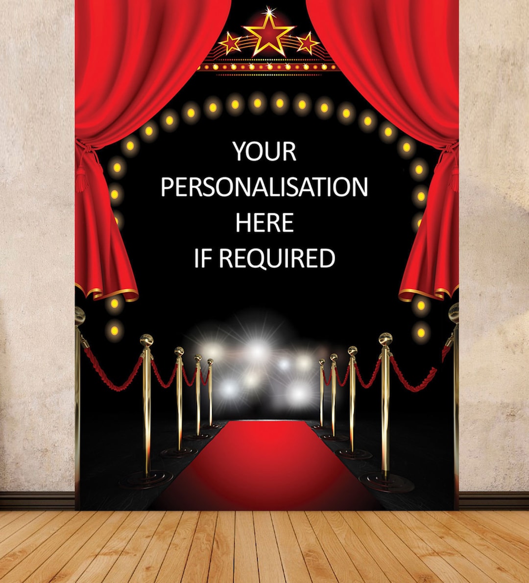 Any TEXT LARGE Party VIP Hollywood Paparazzi Theme Red Carpet Backdrop ...