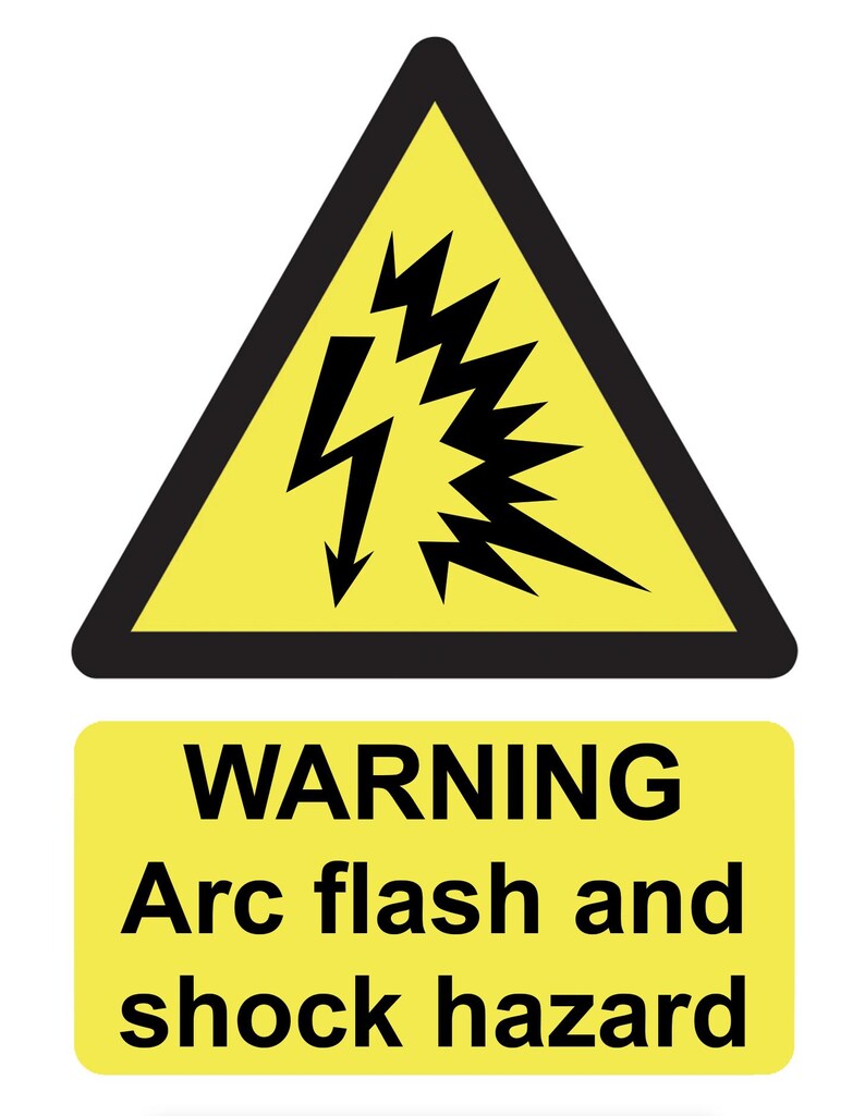Warning Arc Flash & Shock Hazard Electrical Notice Health and Safety ...