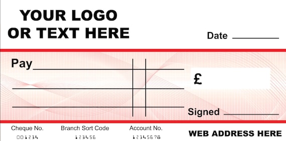 EXTRA Large Giant BLANK Cheque Personalised Bespoke Check | Etsy