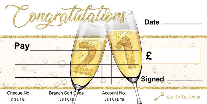 Large Giant BLANK Cheque Congratulations Gift of Money Present Reusable ...