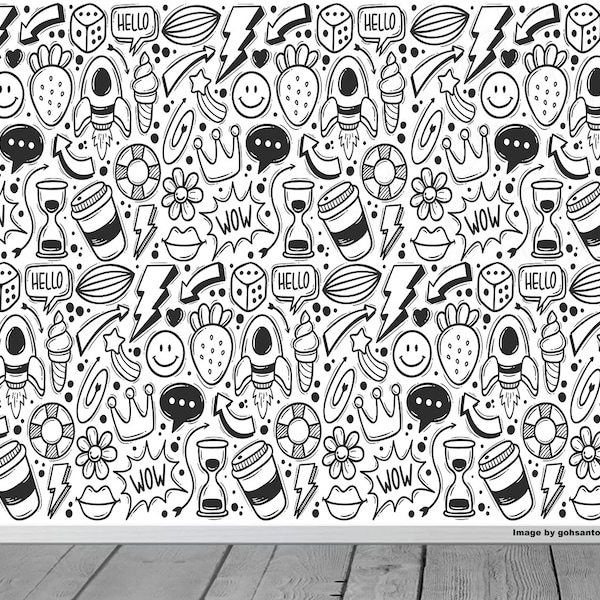 Doodle Wallpaper - Etsy
