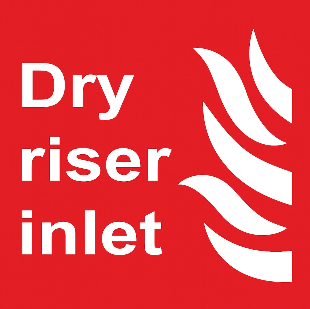 Fire Equipment Dry Riser Inlet Sign Adhesive External Grade Gloss ...