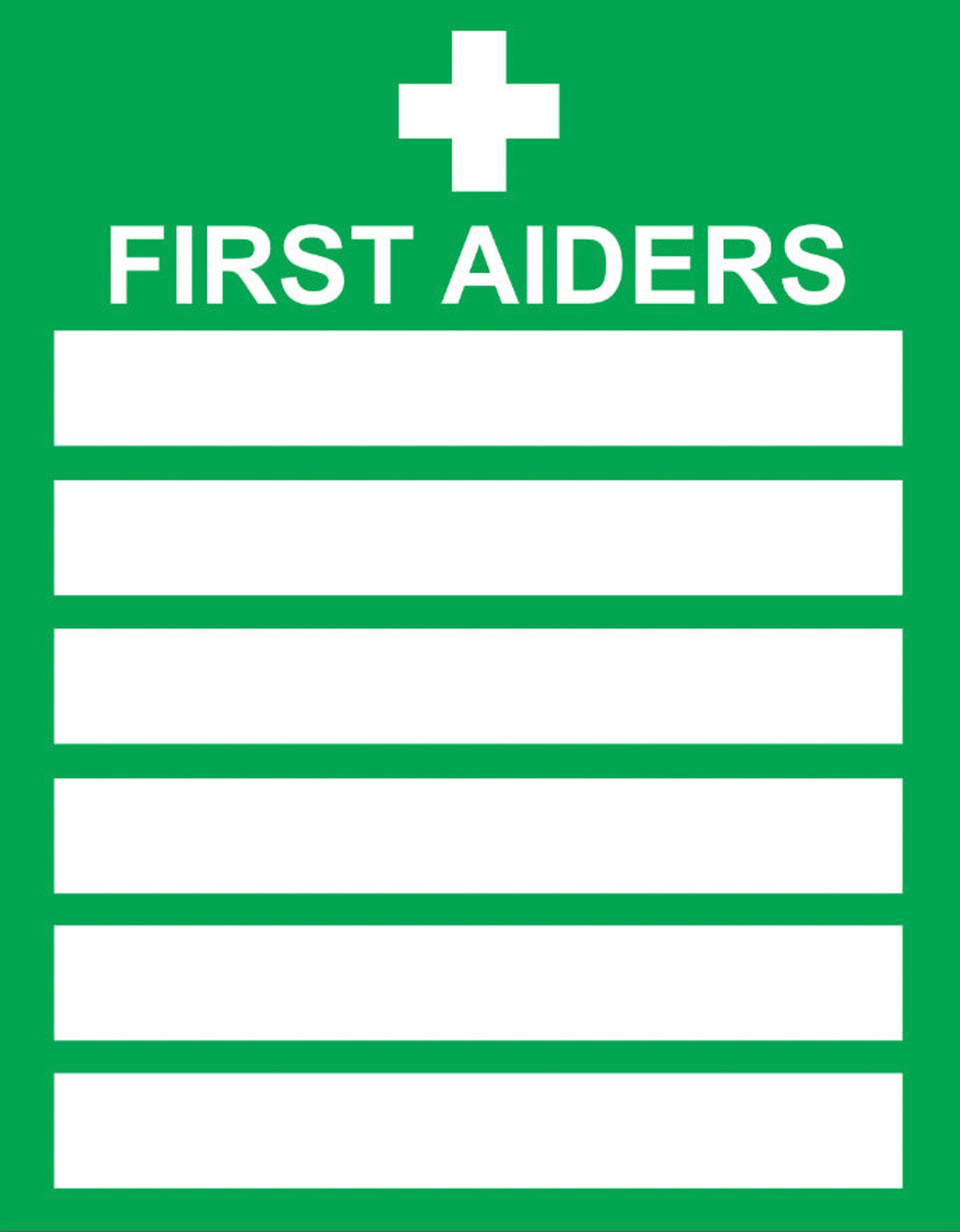 A Size Poster Optional Lamination Safety Advice First Aid Aiders Names ...