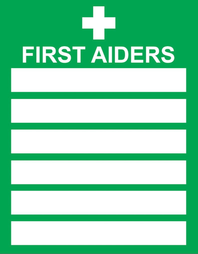 A Size Poster Optional Lamination Safety Advice First Aid Aiders Names ...
