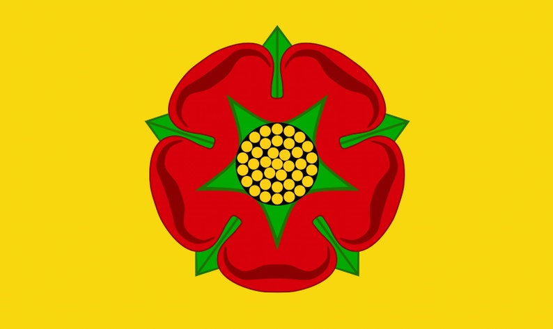 SET of 2 Lancashire County Red Rose England Flag Flags Vinyl Sticker ...