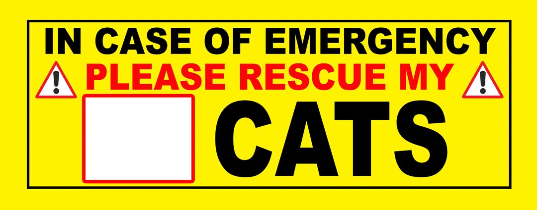 In Case of Emergency Please Rescue My Cats (write Number Marker Pen ...