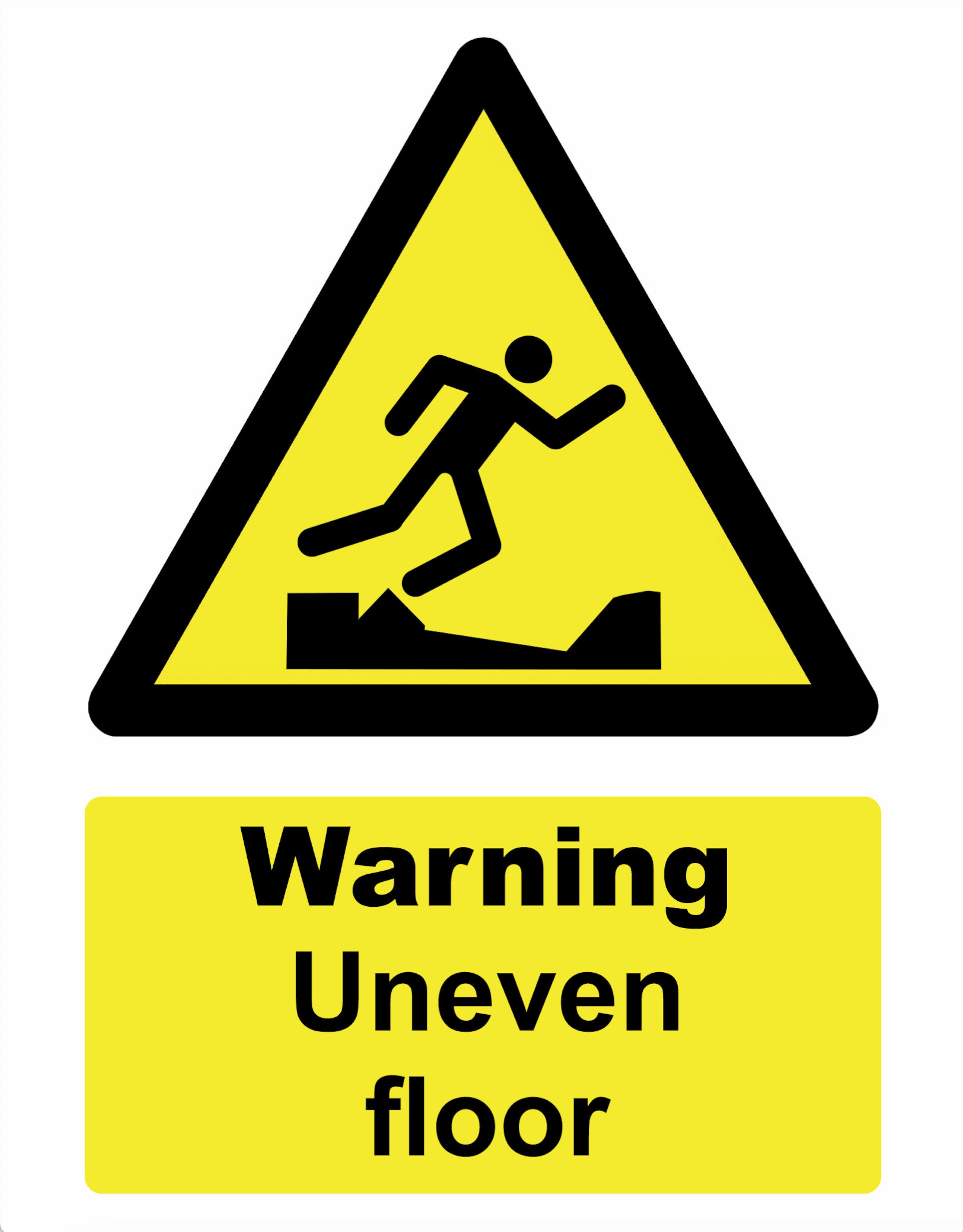 Warning Uneven Surface Health and Safety Notice Yellow Advisory Sign ...