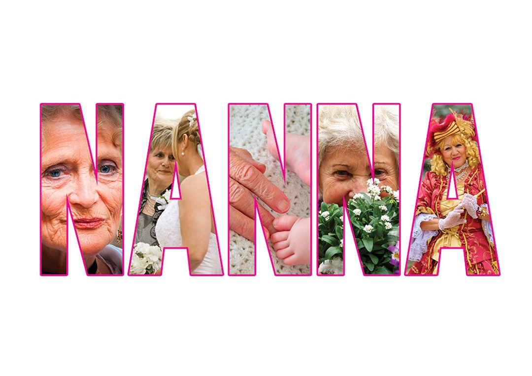 Personalised Bespoke Memory Photo Poster Graphic Print for Nan Nanny ...