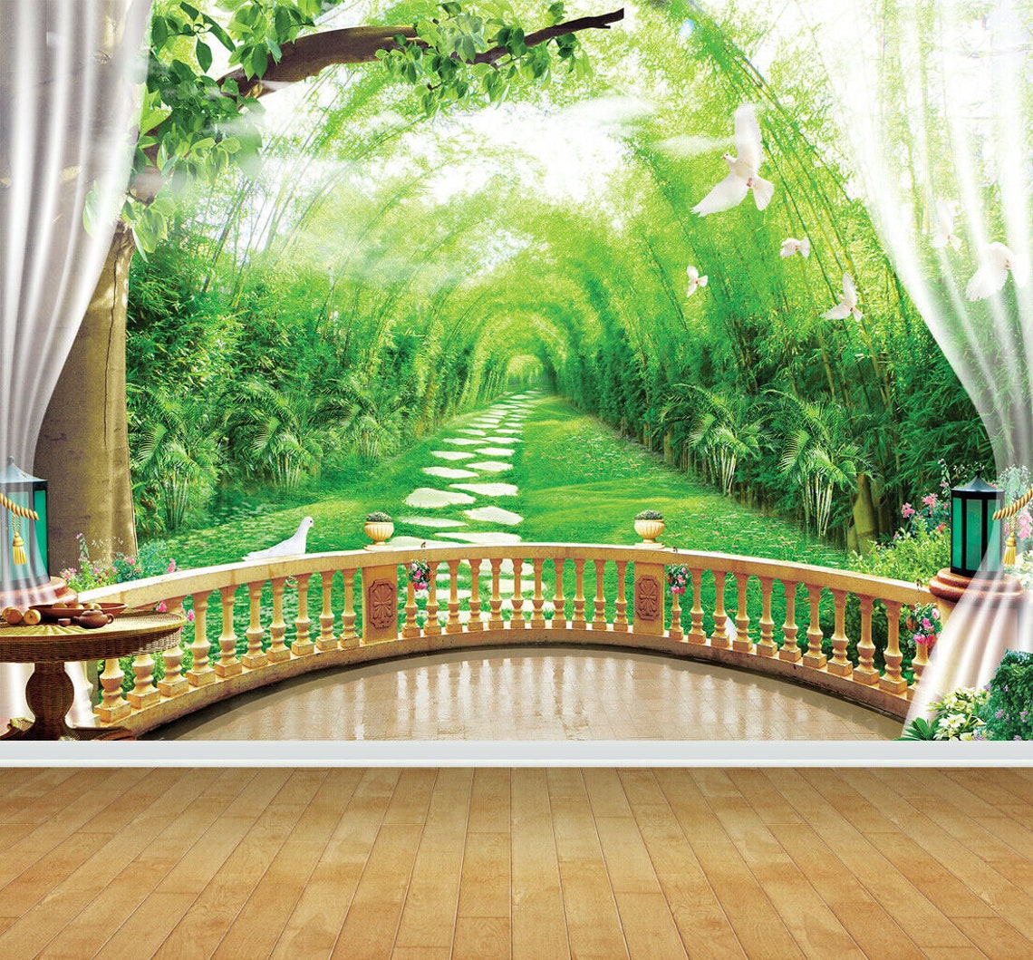 Garden Veranda Patio Beautiful Travel Wallpaper Mural Bedroom Wall Room ...