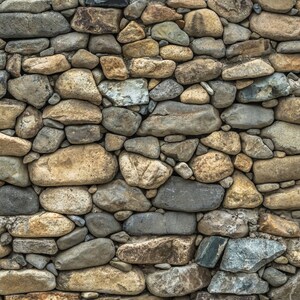 Rustic Stone Wall Effect Wallpaper Mural Room Backdrop Scene Setter ...