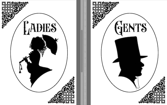 Victorian Restroom Signs