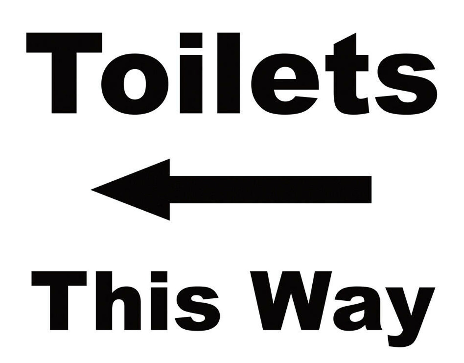 Toilets This Way Toilet Arrow Left Right Business Retail Shop | Etsy