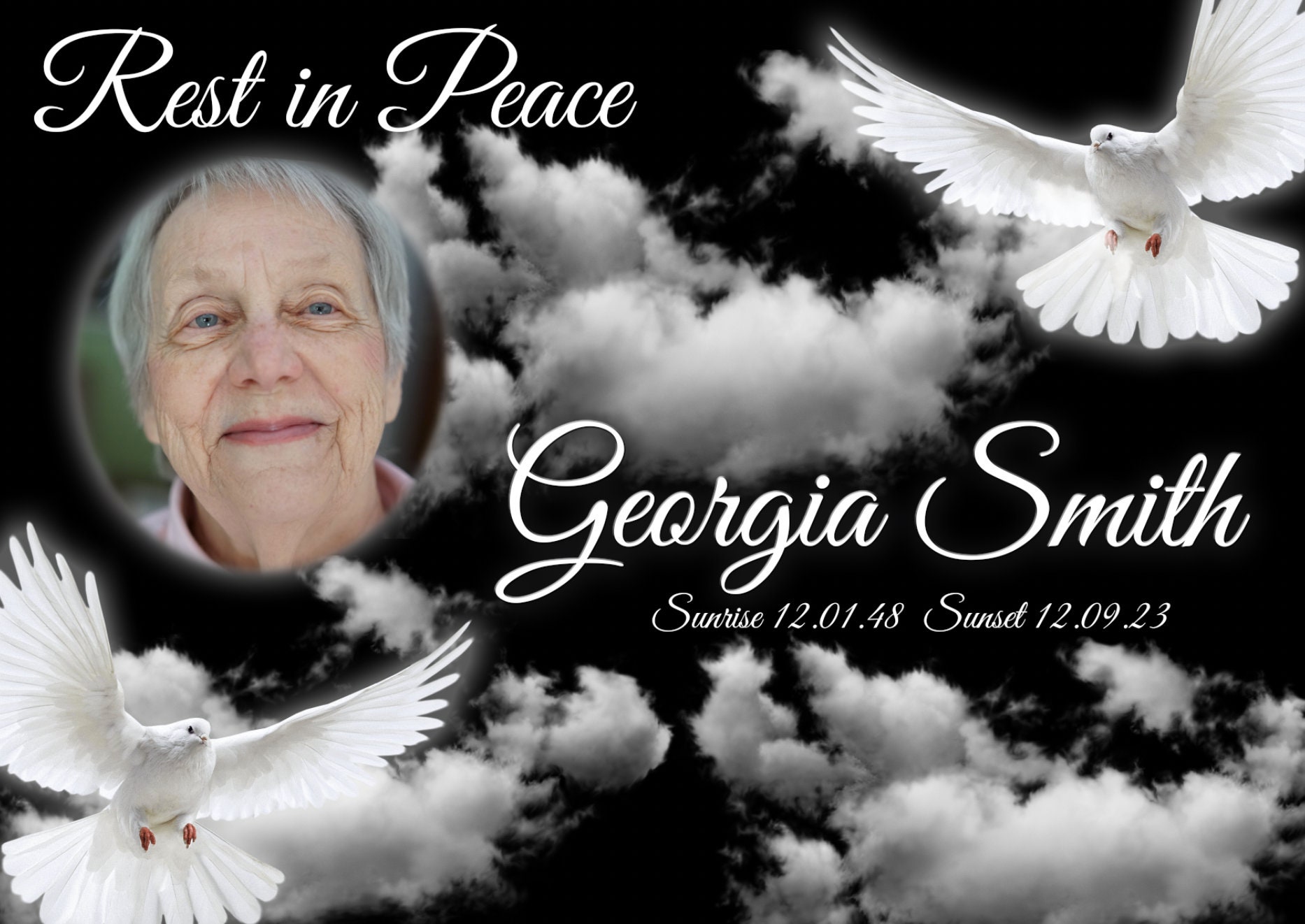 Personalised Celebration of Life Funeral Bereavement Loss Memory ...