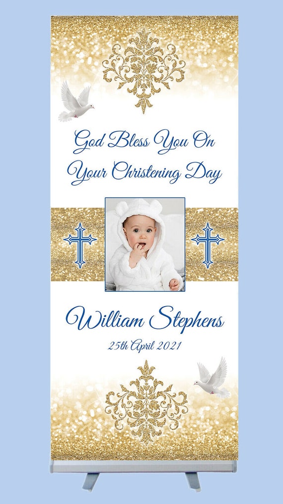 Blue Gold Holy Communion Baptism Christening Party Any Event - Etsy