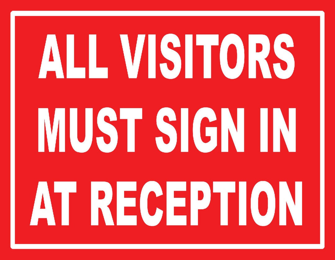 Wall Poster opt Lamination Sign Signage Notice Directive All Visitors ...