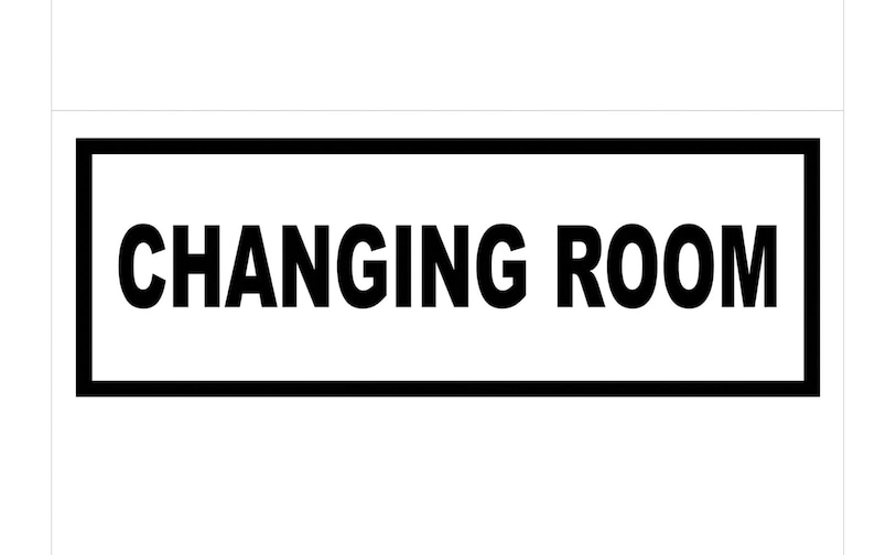 Changing Room Retail Shop Business Notice Sign Door Window Glass Self ...