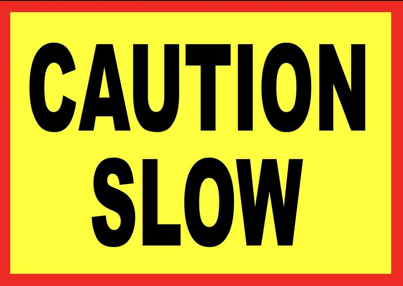 Caution Slow Vehicle Yellow Red External Grade Vehicle Lorry Van Car ...