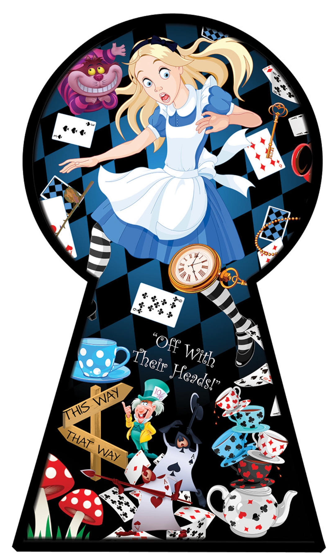 Alice in Wonderland Key Keyhole Decal Adhesive Vinyl Sticker Design 2 ...
