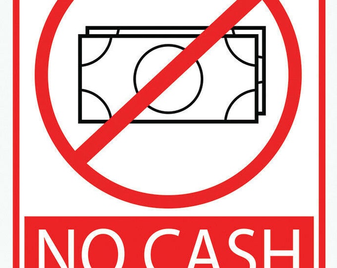 Payment Credit Card Only No Cash Shop Business Notice Sign Self ...