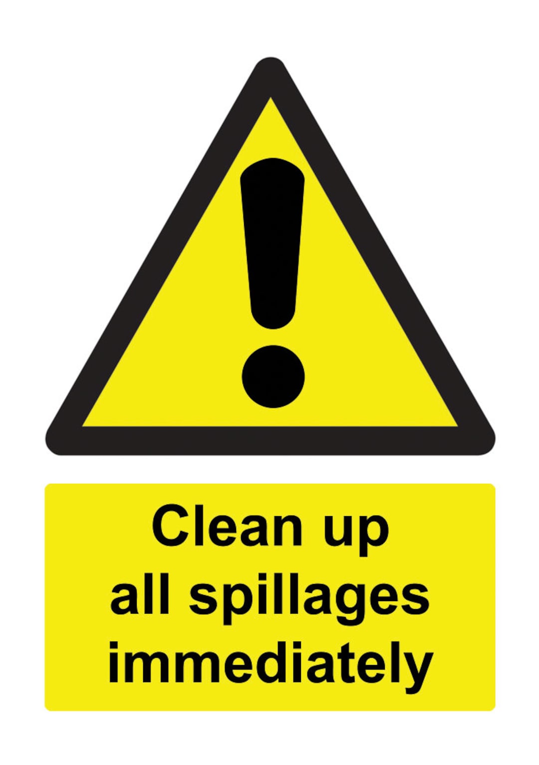 Caution Clean up All Spillages Immediately Health and Safety Business ...
