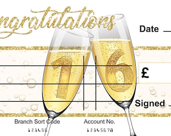 Large Giant BLANK Cheque Congratulations Gift of Money Present | Etsy UK