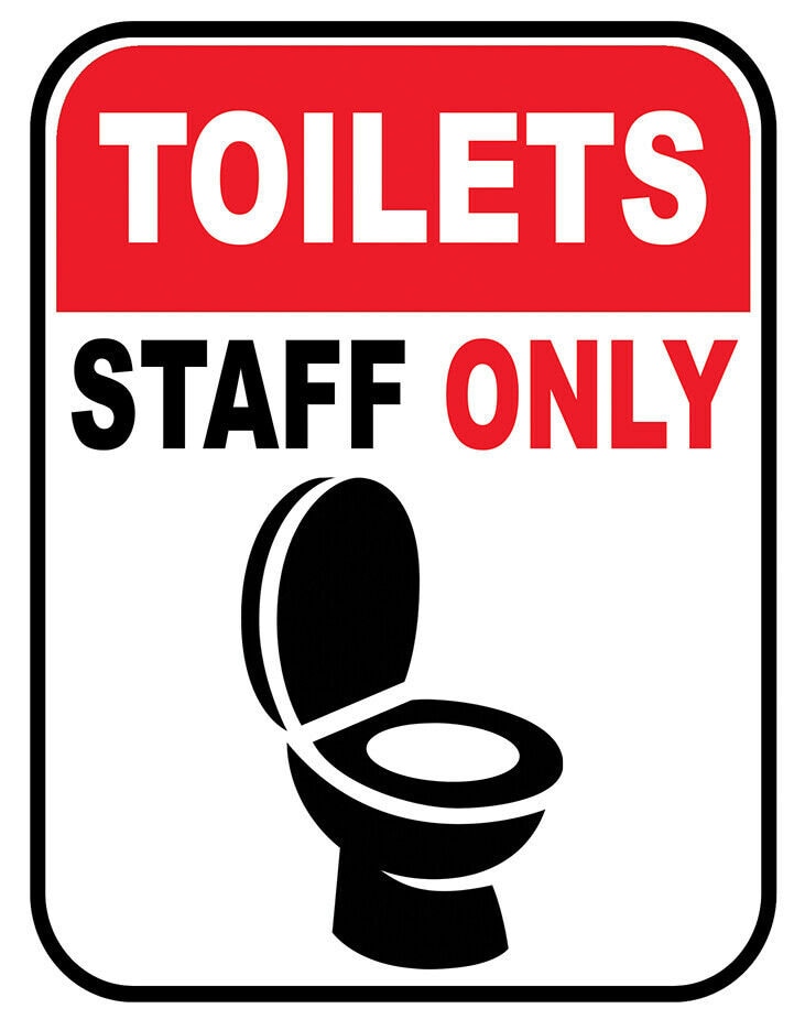 Staff Only Signs Restroom
