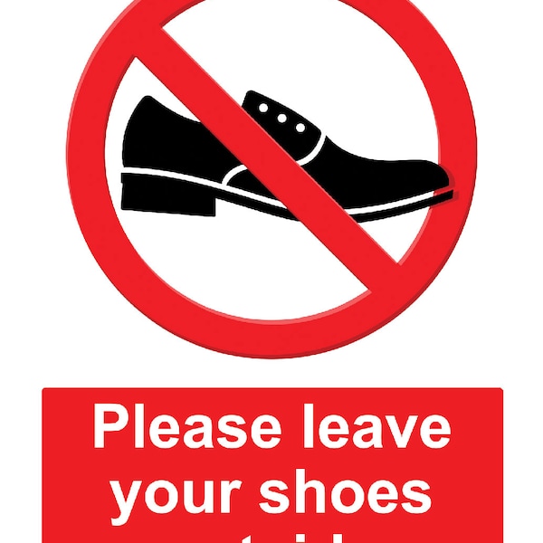 Leave Shoes Outside Sign - Etsy