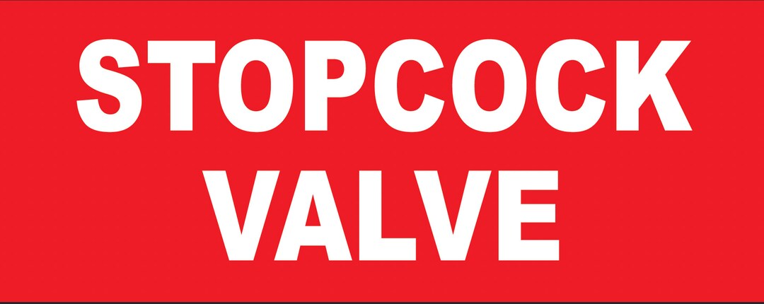 Caution Warning Notice Sign Stopcock Valve Water Window Self Adhesive ...