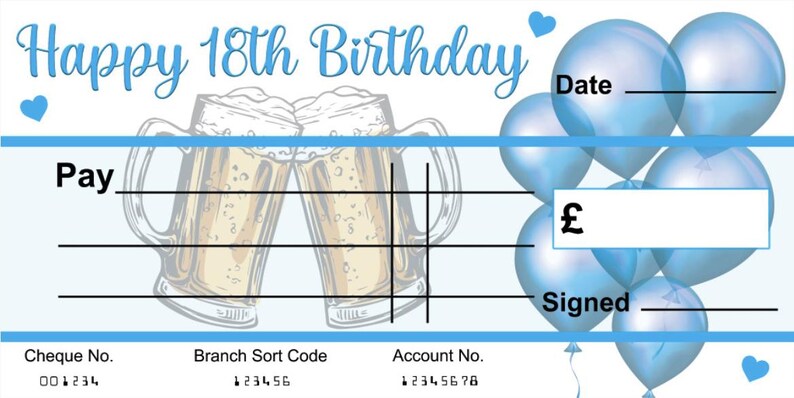 Large Giant BLANK Cheque Congratulations Gift of Money Present Reusable ...