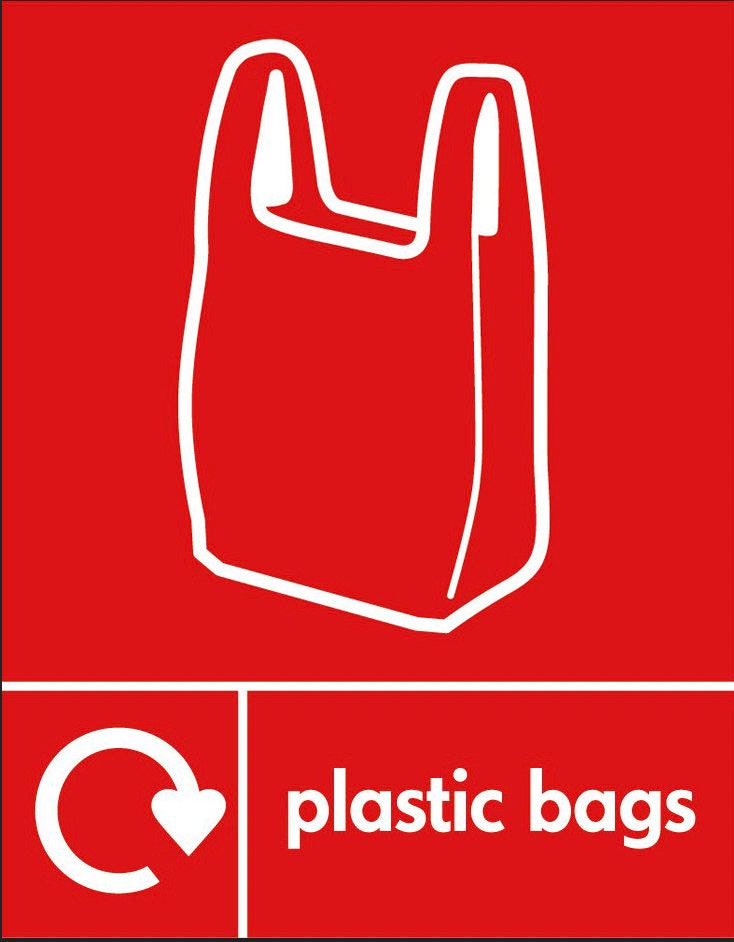 Red Plastic Bags Bag Recycling Recycle Business Office Home Notice Sign ...