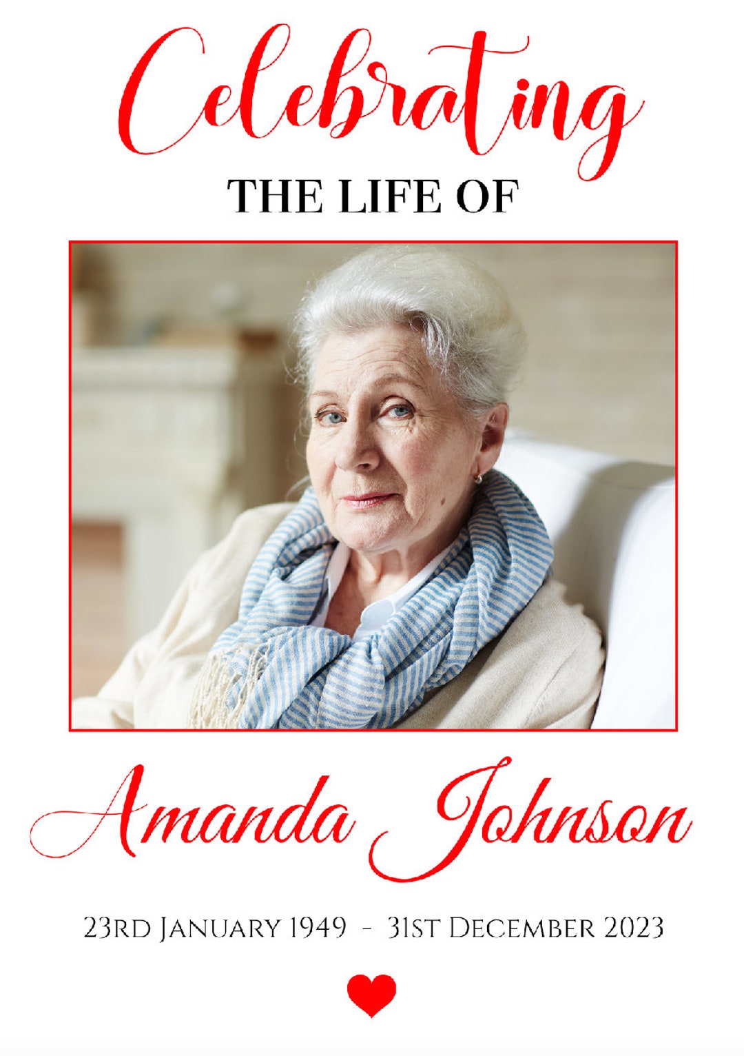 Welcome the Funeral Celebration of Life Wake Memorial Personalised ...