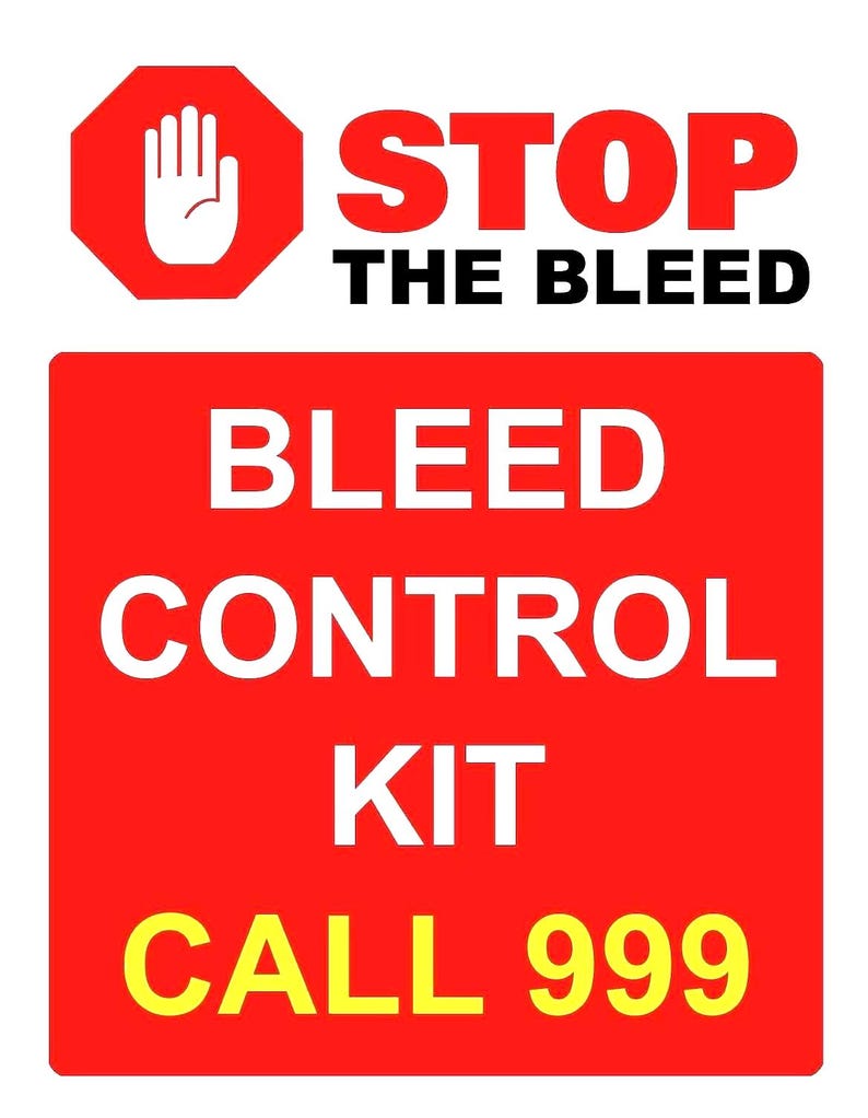 Stop the Bleed Control Kit Call 999 Emergency Accident Stabbing Stab ...