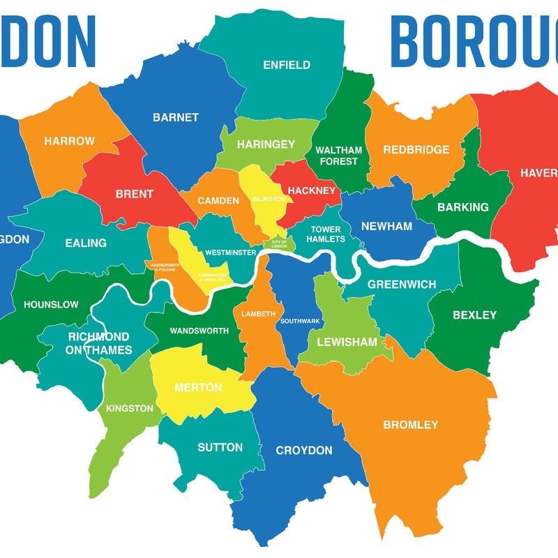 Postcode Map of London - Etsy UK