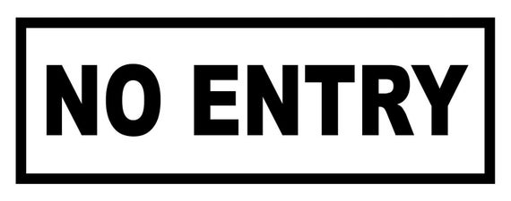 Warning No Entry Retail Shop Business Notice Sign Door Window | Etsy