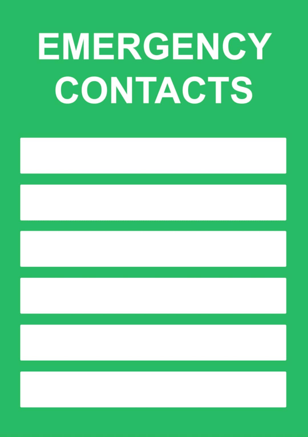 Company Info Emergency Contacts External/internal Sign Signage Notice ...