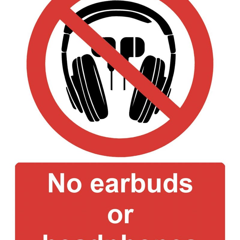 Headphones on Sign for Office - Etsy