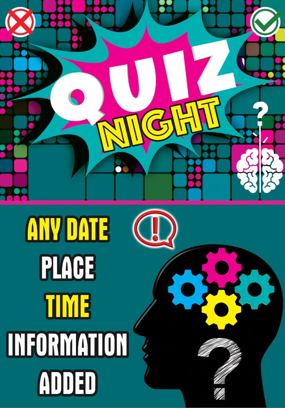 Quiz Poster Template Quiz Night Announcement Poster Design Web Banner