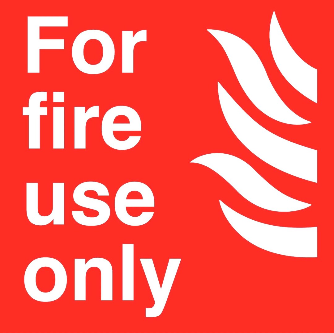 For Fire Use Only Fire Health & Safety Sign Adhesive External Grade ...