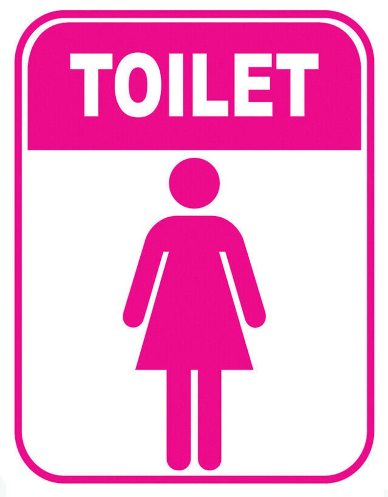 Women's Female Toilet Toilets Door Business Retail Shop Notice Sign ...