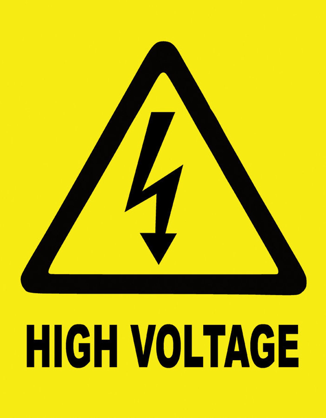 Danger Caution Yellow Warning High Voltage Electrical Business ...