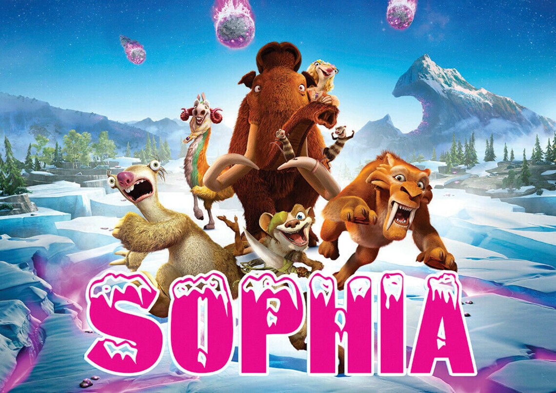 2 Sizes A0 & A1 Disney Ice Age Characters Personalised Name | Etsy