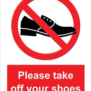 Polite Take off Shoes Sign - Etsy